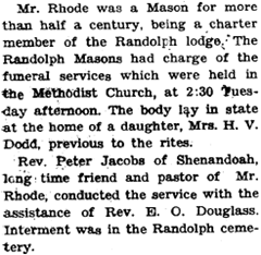 S. T. Rhode Family of Randolph